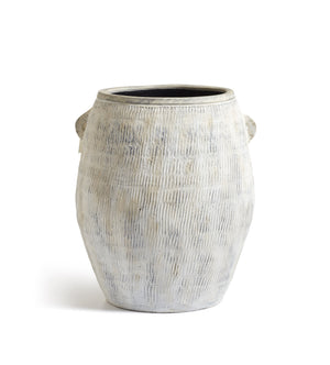Chasca Planter - Brushed White | OKA