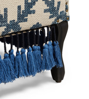 Tarma Lazaret Cotton Armchair - Midnight Blue/Off-White | OKA